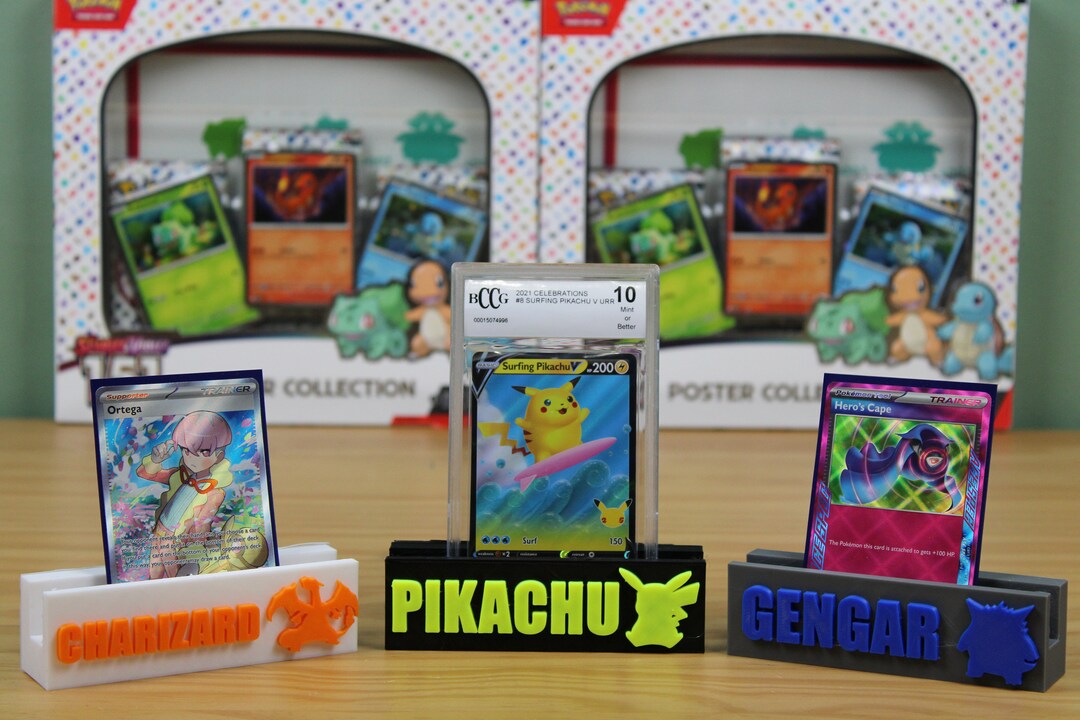 Fully Customizable 3D Printed Trading Card Holder With Adjustable Tilt ...