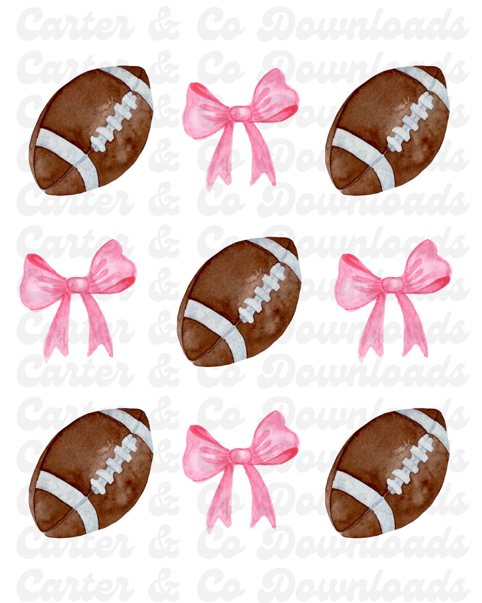 Footballs & Bows PNG | Football Girly | Football Season | Coquette Fall ...