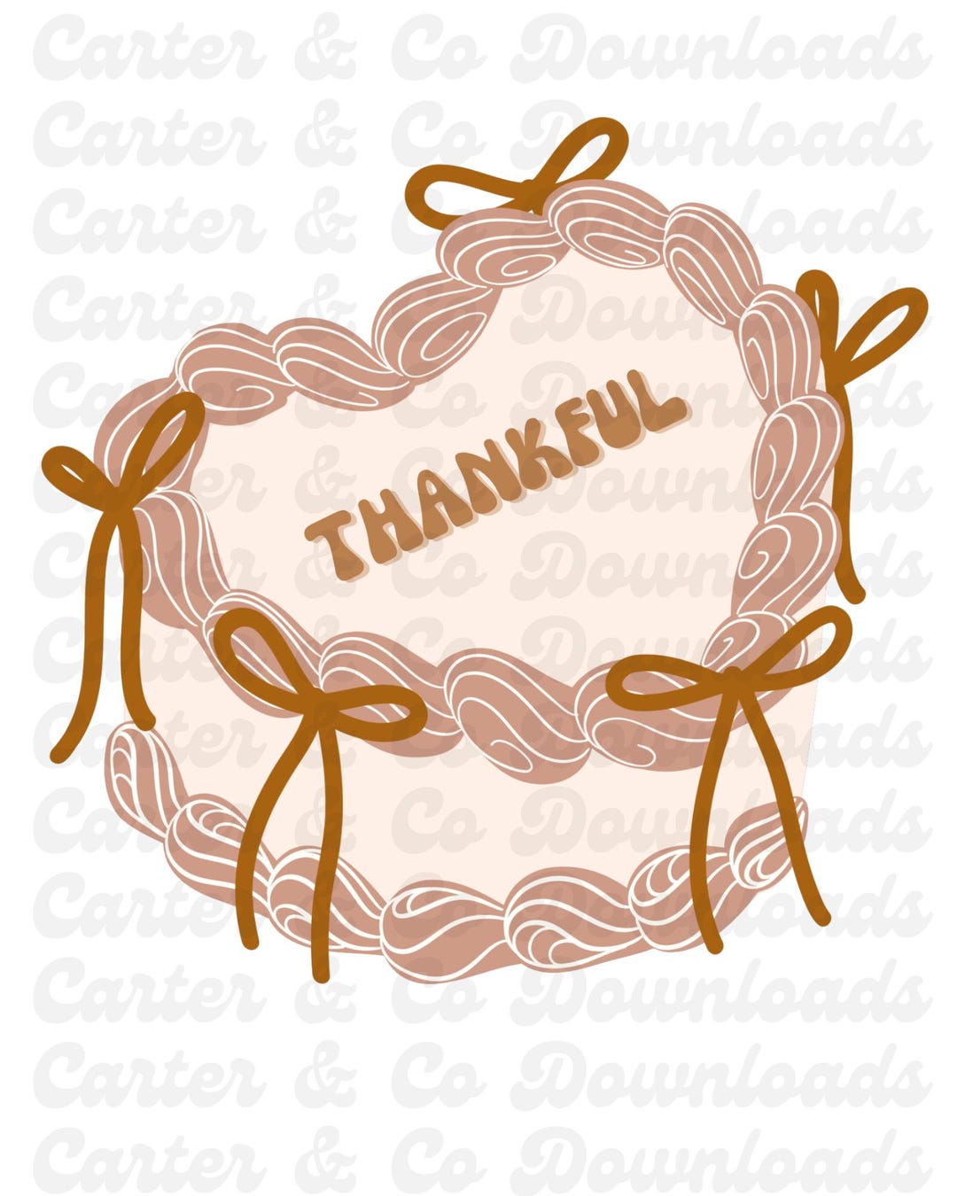 Thankful Heart Cake PNG | Trendy Thanksgiving PNG | Nov Graphic Design ...