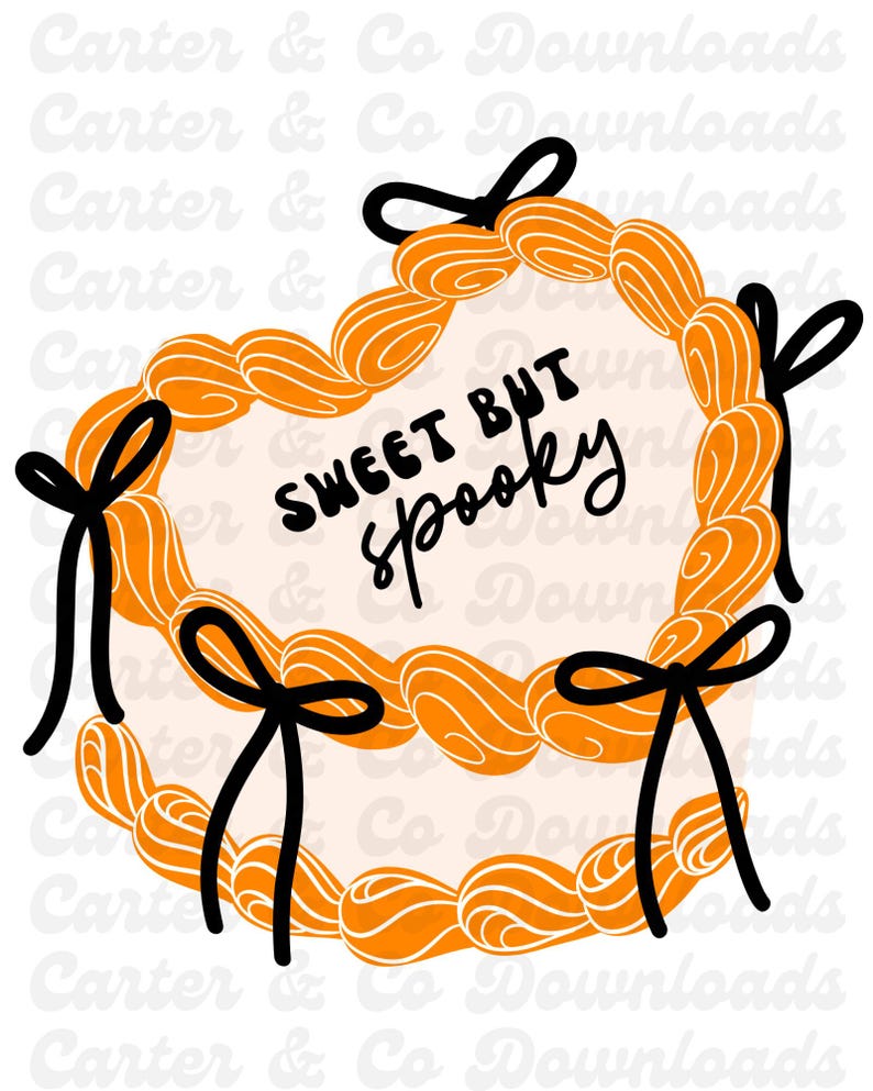 Sweet but Spooky PNG | Trendy Heart Cake | Halloween Graphic Design ...