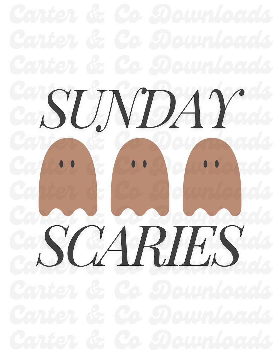 Sunday Scaries PNG | Trendy Ghost Design | Popular Halloween Graphics ...