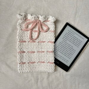 Handmade Crochet Book Pouch Protective Sleeve Case for Kindle Paperwhite E-reader Sleeve Book ...