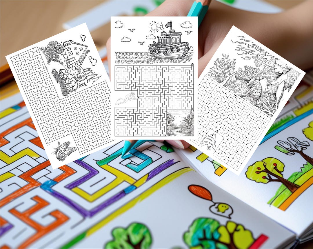 Printable MAZE Challenge Coloring Pages for Kids | Children's ...