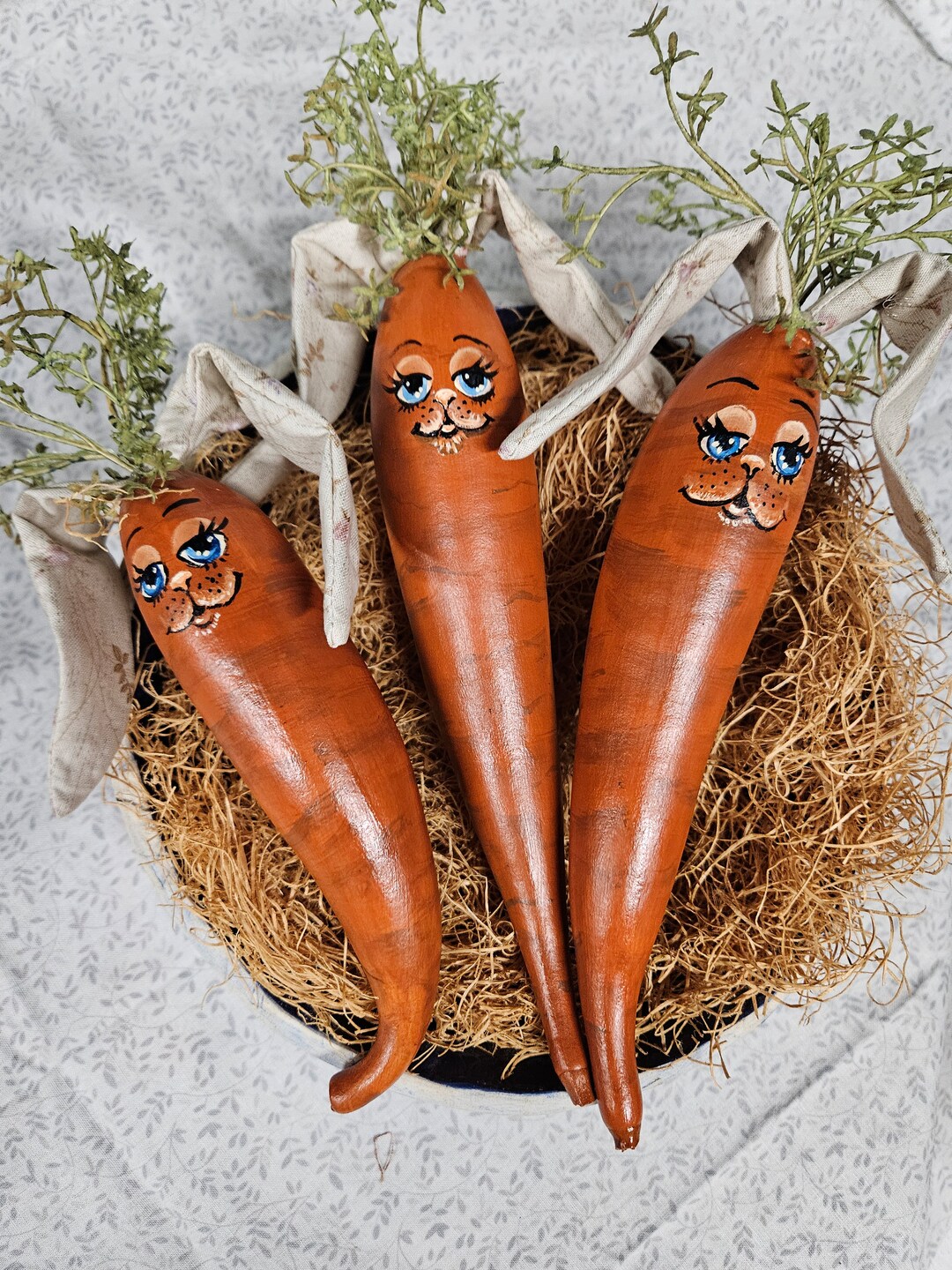 3 Whimsical Gourd Basket Needful Bunnies Bunny - Etsy
