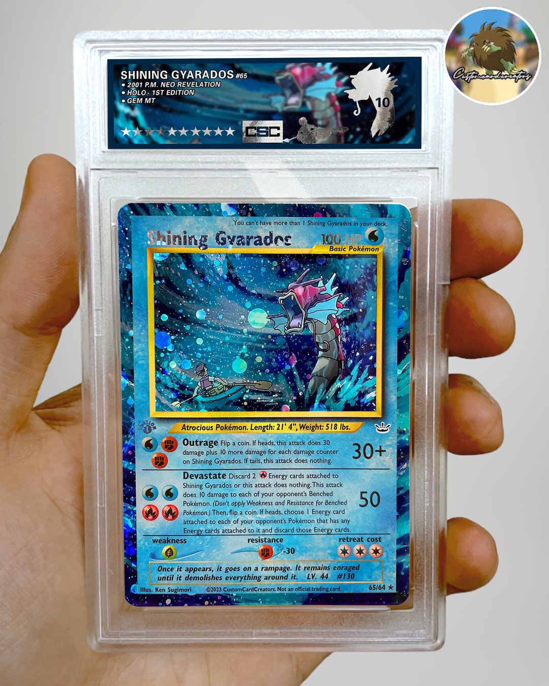POKEMON Custom Shining Gyarados GX Cosmo Holo! - Etsy