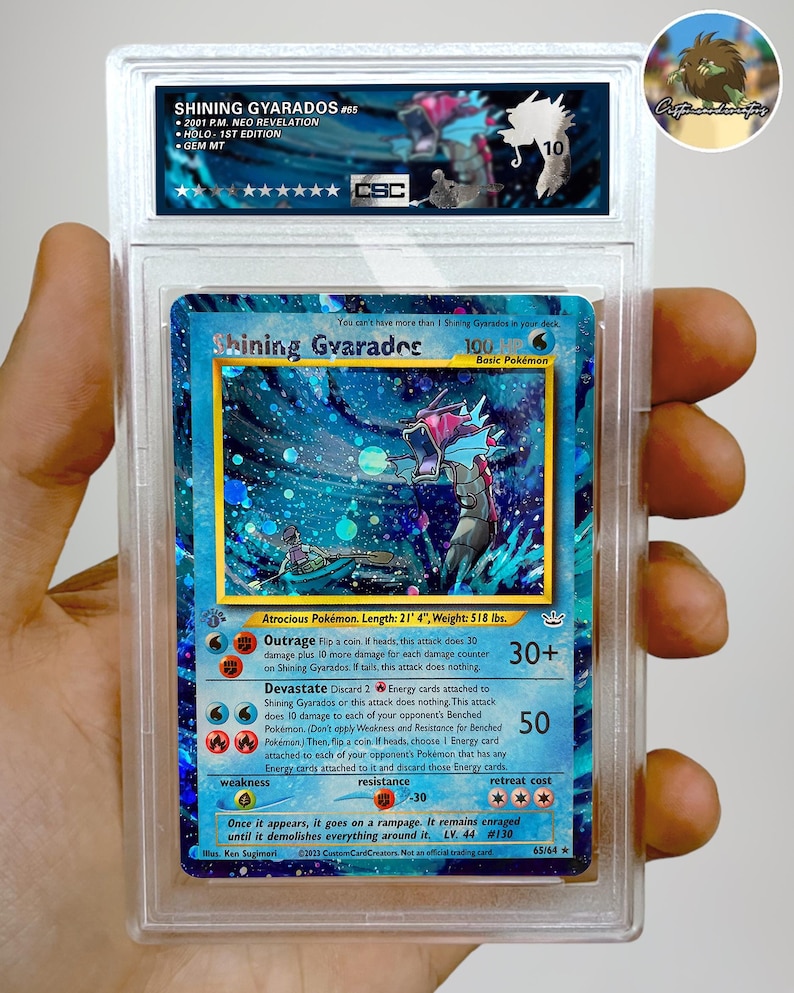 POKEMON Custom Shining Gyarados GX Cosmo Holo - Etsy
