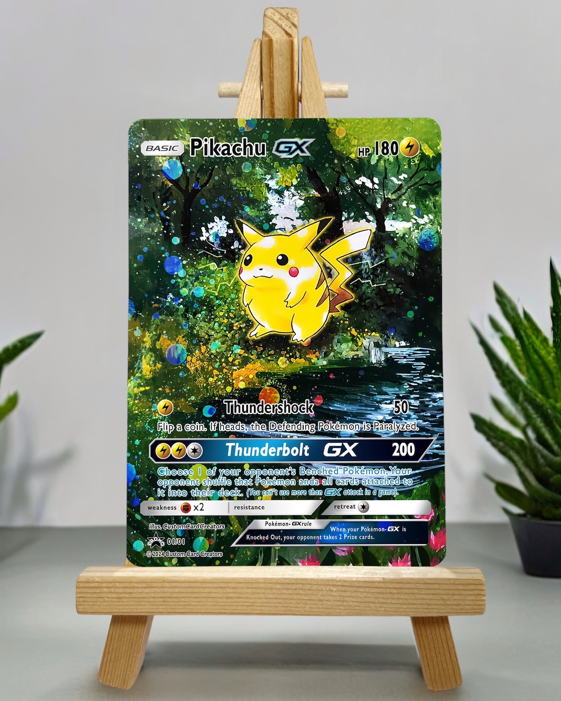 POKEMON Custom Card Pikachu GX Cosmo Holo! - Etsy