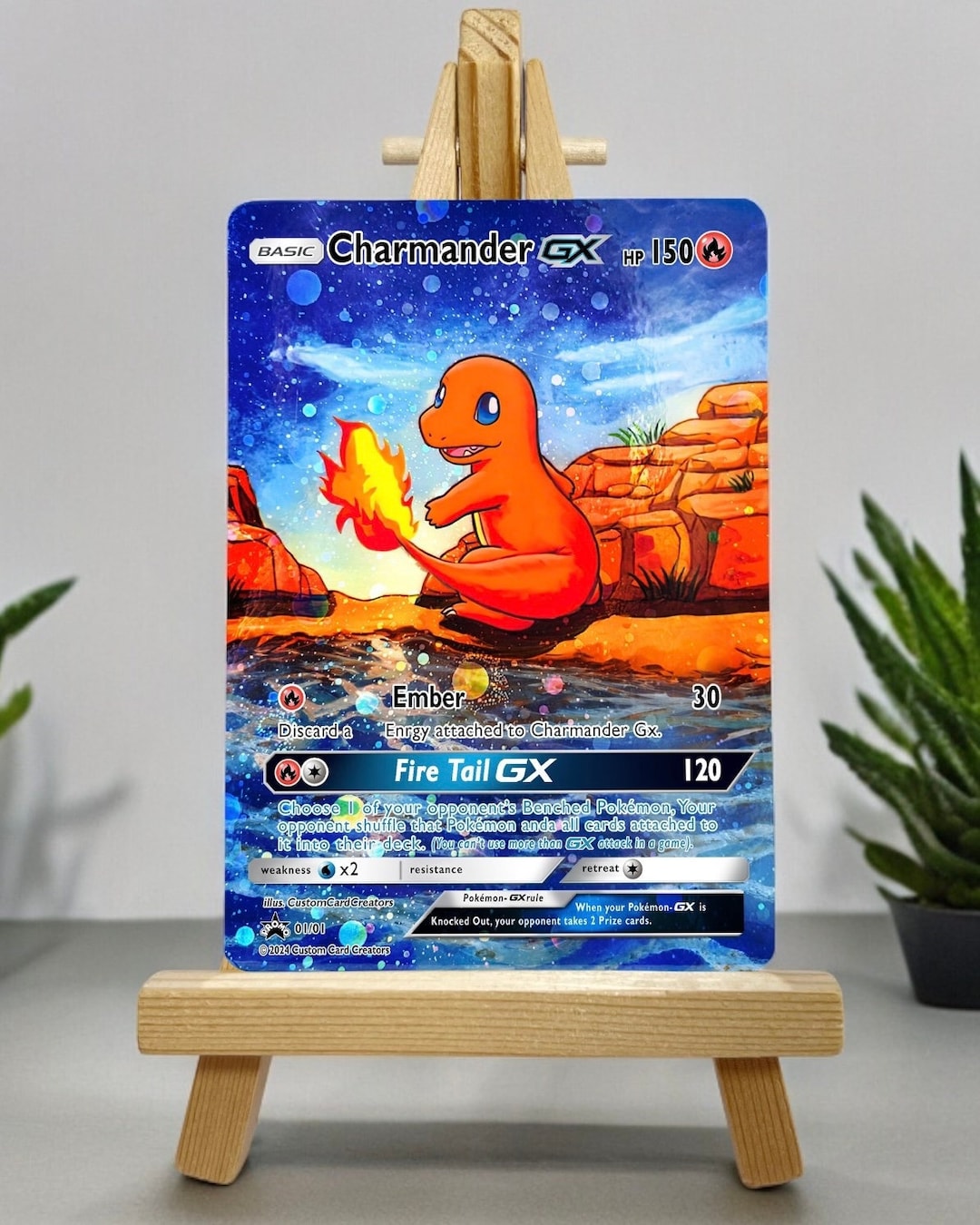POKEMON Custom Card Charmander Cosmo Holo! - Etsy