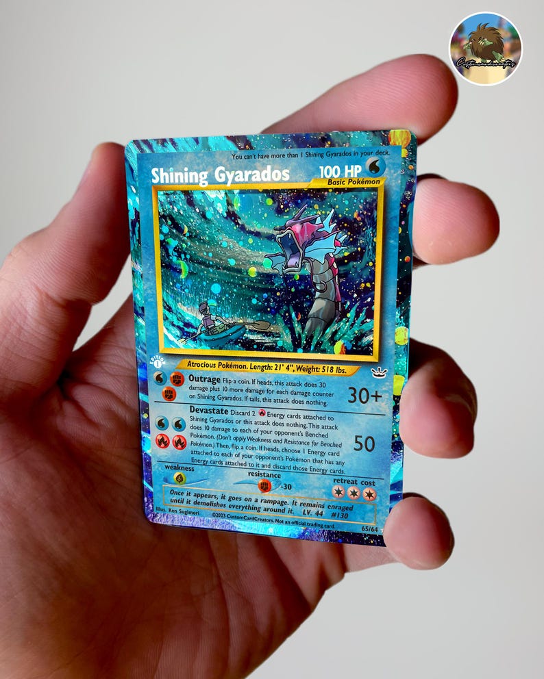 POKEMON Custom Shining Gyarados GX Cosmo Holo - Etsy