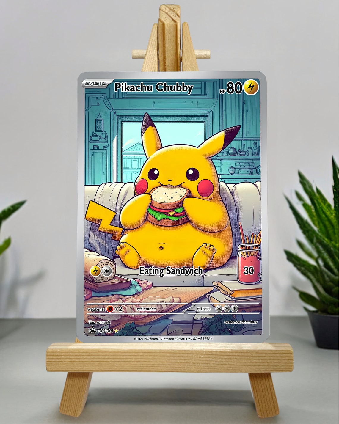POKEMON Custom Card Pikachu Chubby Gx Cosmo Holo! - Etsy Canada