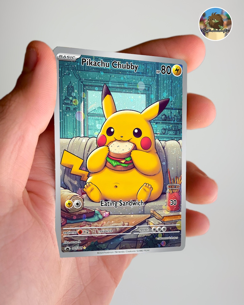 POKEMON Custom Card Pikachu Chubby Gx Cosmo Holo! - Etsy