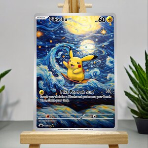 POKEMON Custom Card Pikachu Van Gogh Cosmo Holo! - Etsy