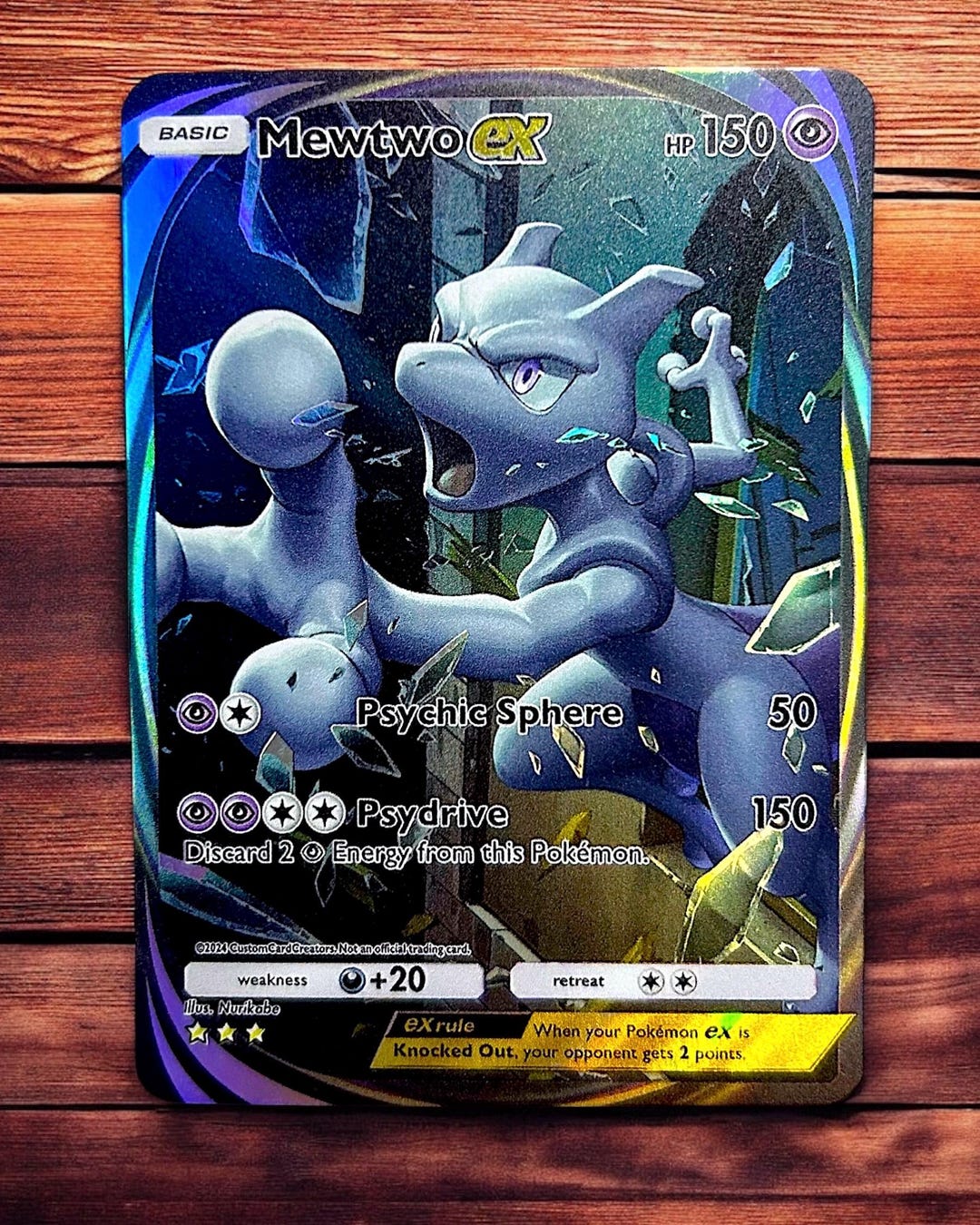 POKEMON Mewtwo Ex TCG Pocket Custom Card Holo! - Etsy
