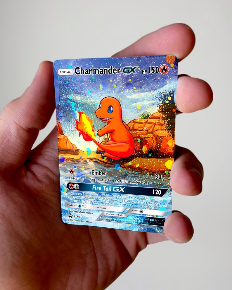 POKEMON Custom Card Charmander Cosmo Holo! - Etsy
