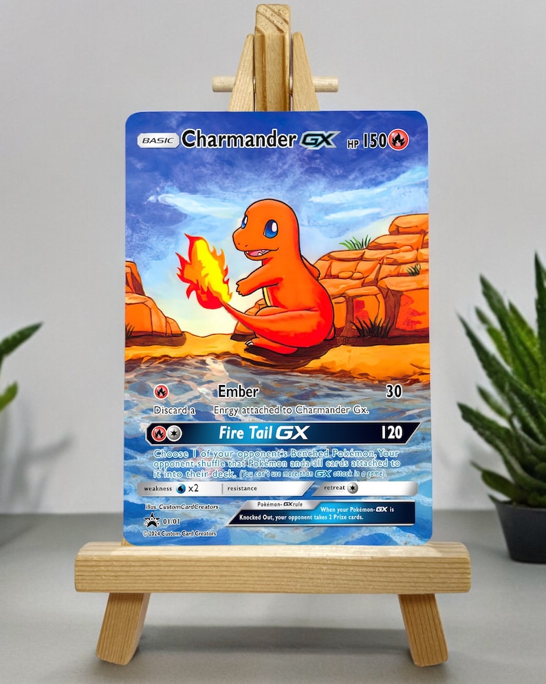 POKEMON Custom Card Charmander Cosmo Holo! - Etsy