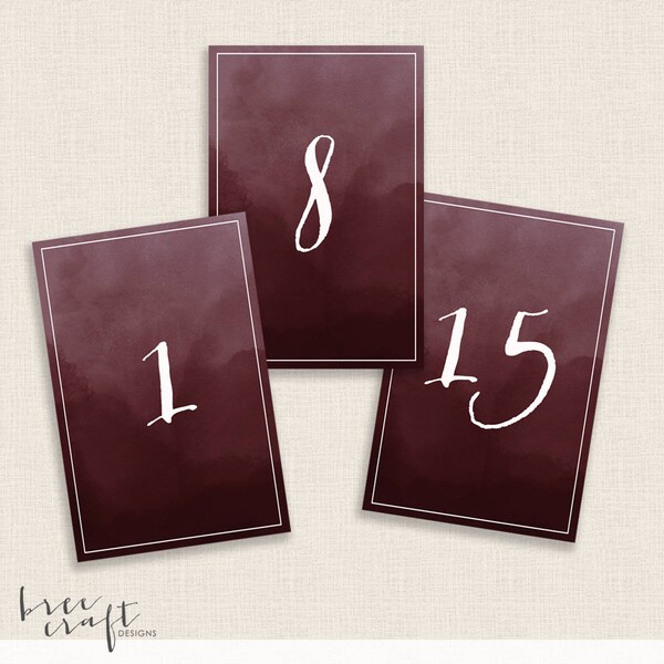 Maroon Table Numbers - Etsy