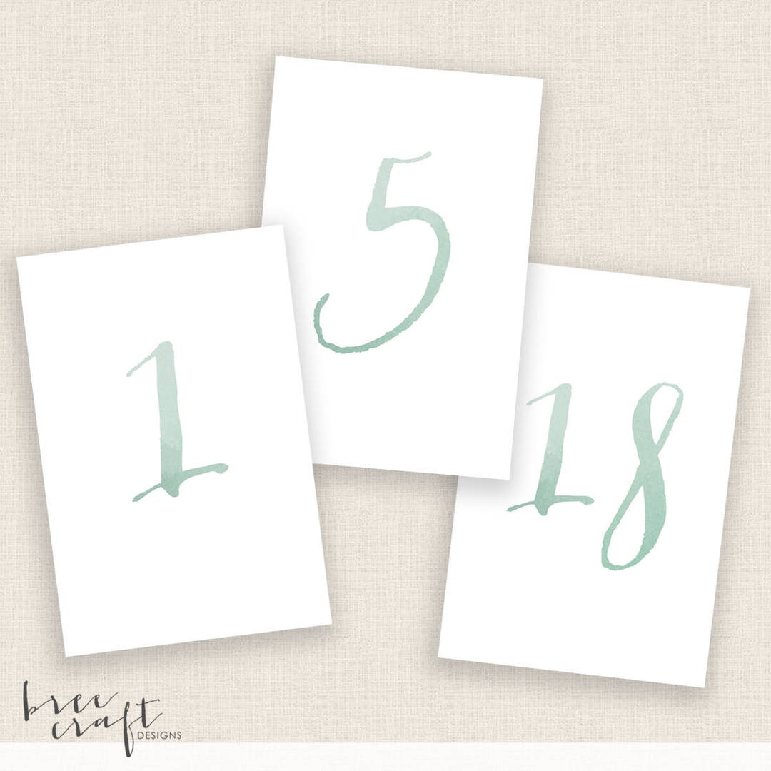 SAGE GREEN DIY Printable Table Numbers 4x6 Digital Design - Etsy Australia