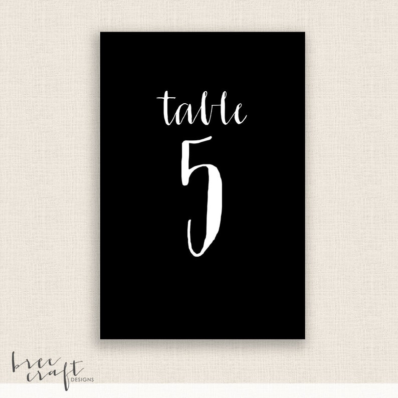 DIY Printable Table Numbers 4x6 Digital Design Numbers - Etsy