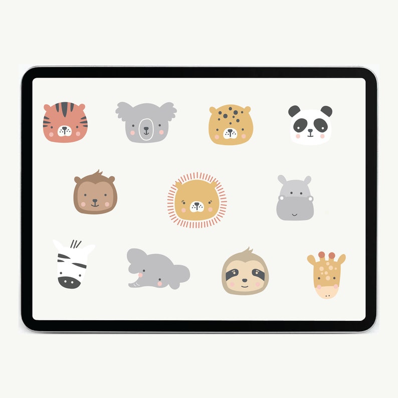 Digital Stickers for Kids | Safari Stickers | Zoo Stickers | Digital ...
