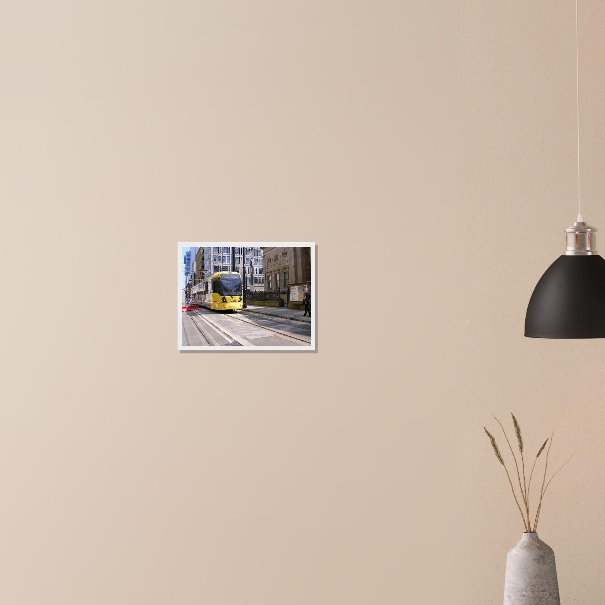 Modern Manchester Tram Classic Semi-glossy Paper Wooden Framed Poster ...