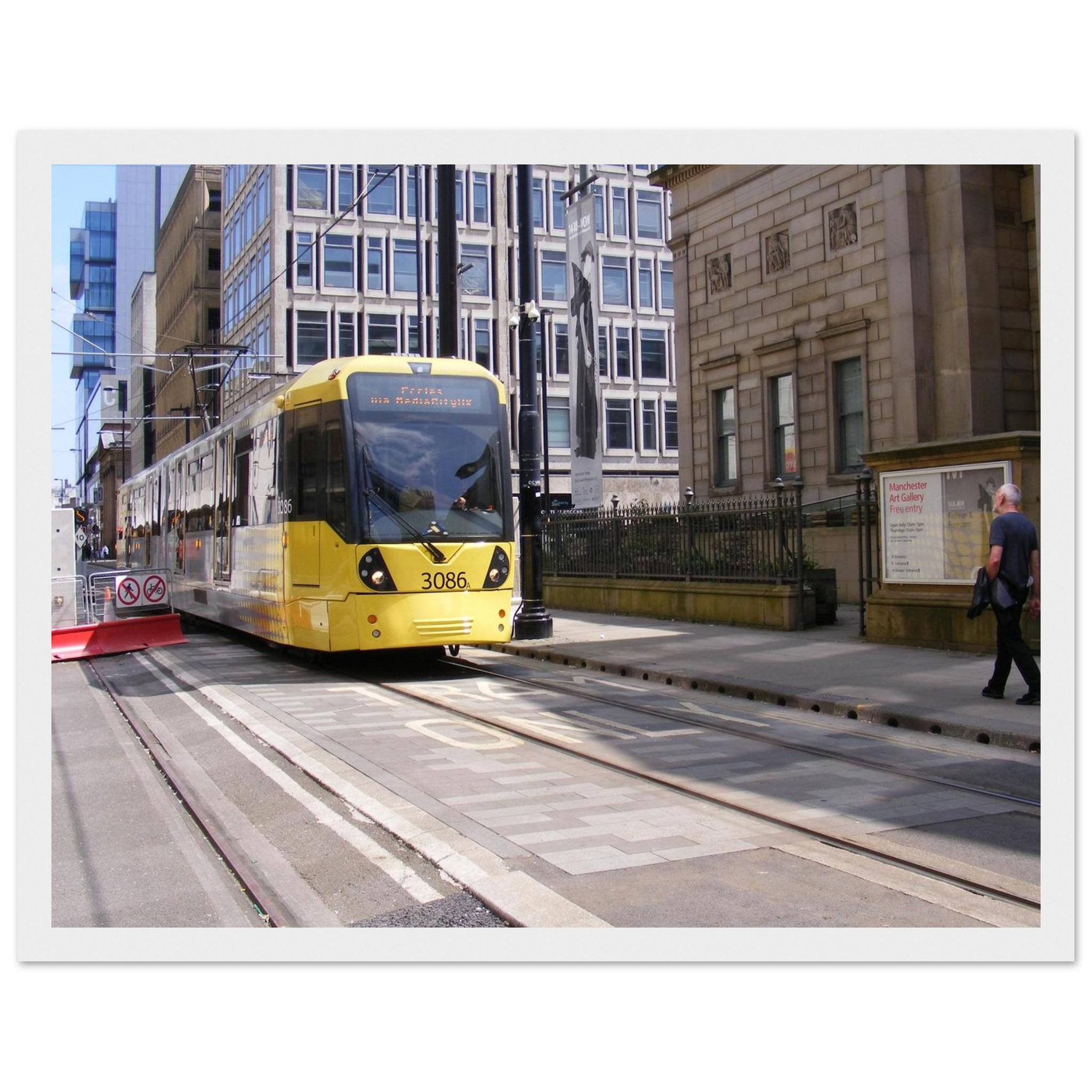 Modern Manchester Tram Classic Semi-glossy Paper Wooden Framed Poster ...