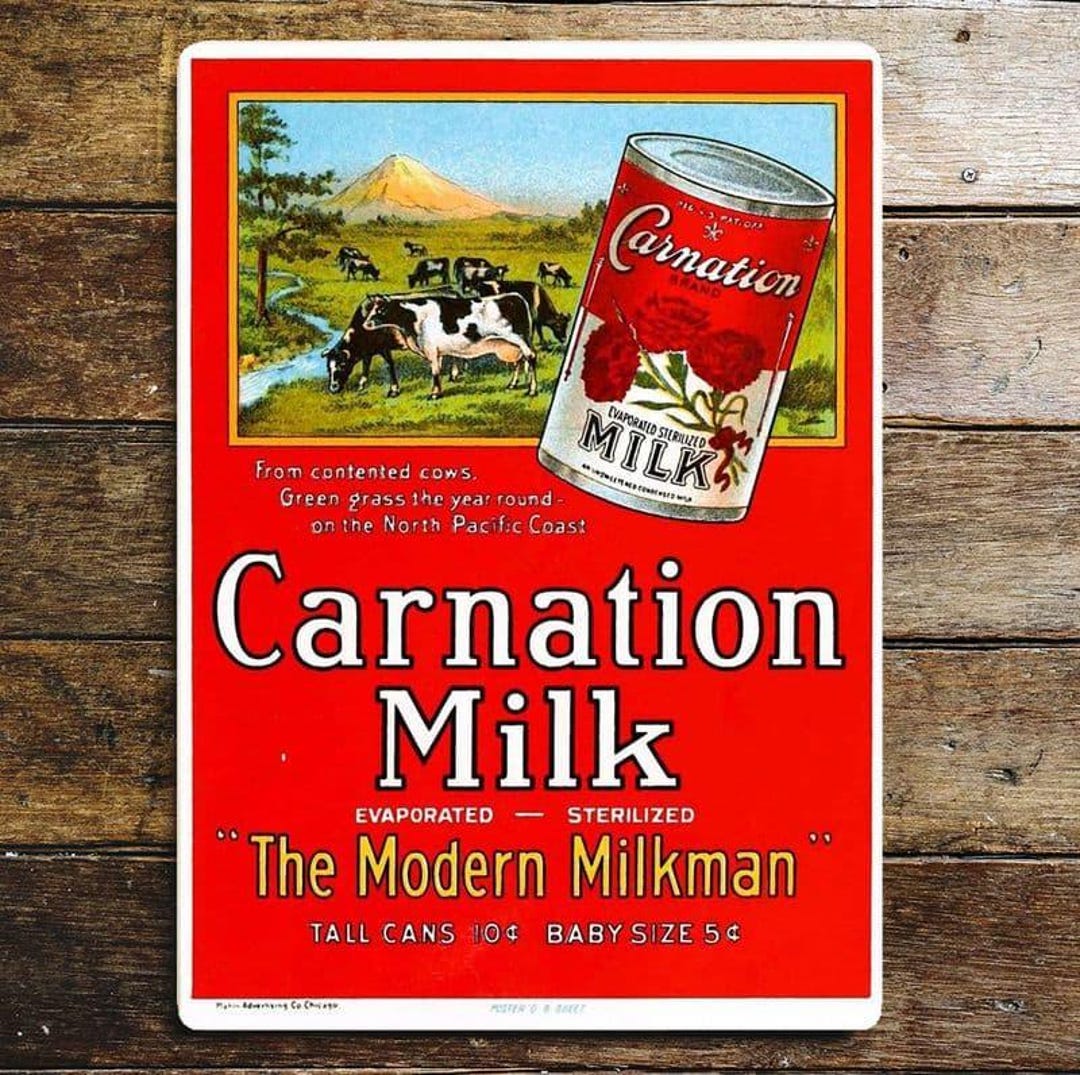 Carnation Milk the Modern Milkman - Metal Wall Sign - Etsy UK