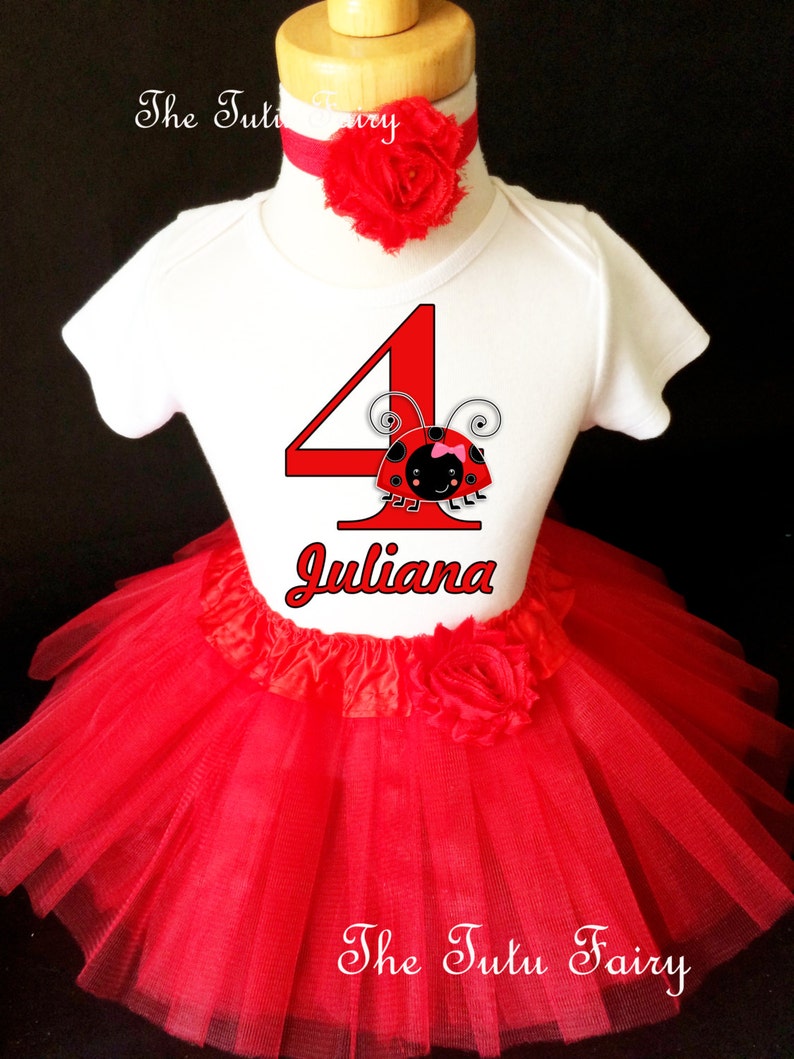 Ladybug Lady Love Bug Red Black 4th Number 4 Girl Birthday - Etsy