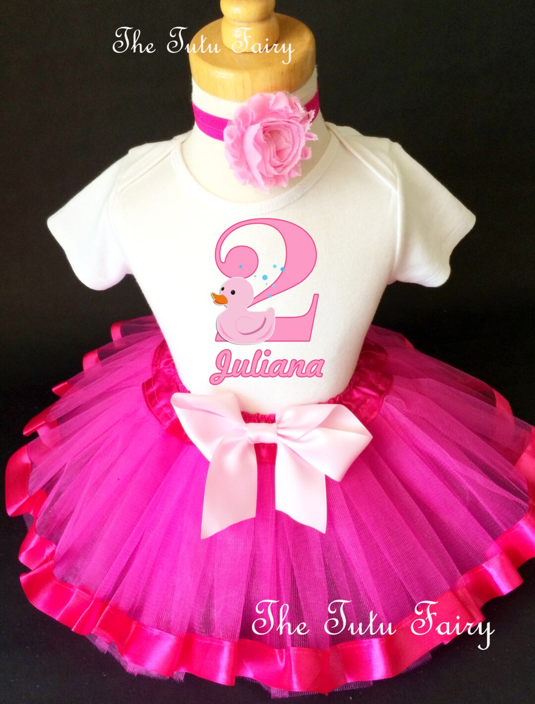 Rubber Ducky Duck Ducky Hot Pink Number 2nd Second Girl Birthday Tutu ...