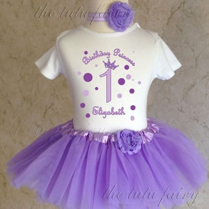 Purple Princess Crown Polka Dots First 1st 2nd 3rd 4th 5th 6th 7th ...