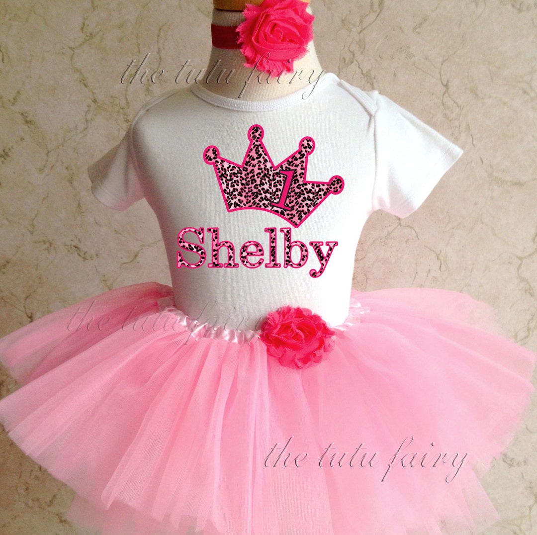 Cheetah Princess Crown 1st 2nd Birthday Personalized Custom Name Age ...