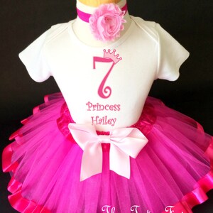 Princess Crown Hot Pink Light Pink Curlz Number 7th Seventh Girl ...