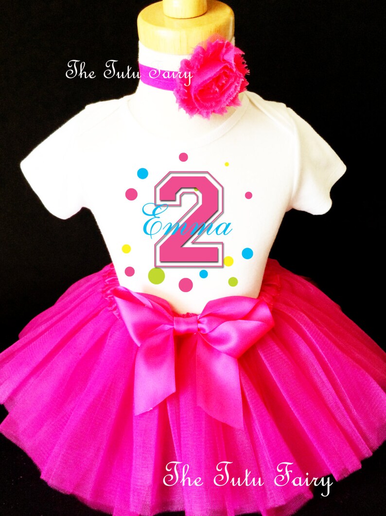 Rainbow Hot Pink Bright Polka Dots Dotted Bubbles Monogram 2nd - Etsy