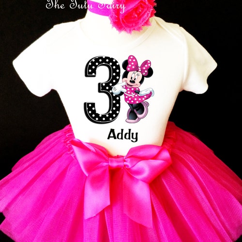 Personalized Pink and Gold Minnie Mouse Third Birthday Outfit - Etsy