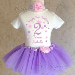 Light Pink Purple Princess Crown Dot 1st 2nd Birthday - Etsy