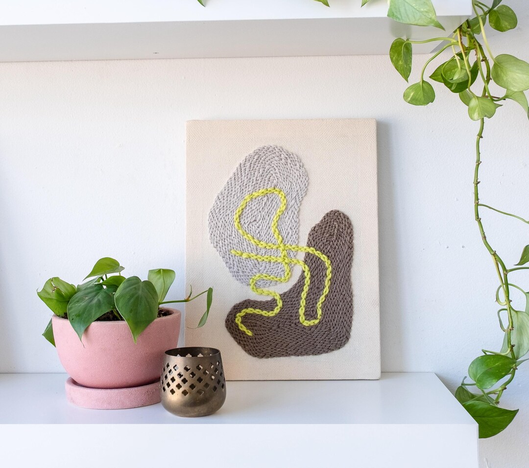 Modern 'pebbles II' Punch Needle Kit: DIY Wall Art (10"x14") - Etsy