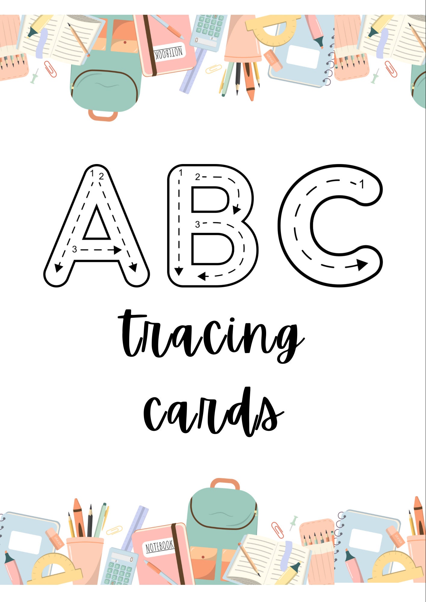 ABC Tracing Cards Educational Learning Tool - Etsy
