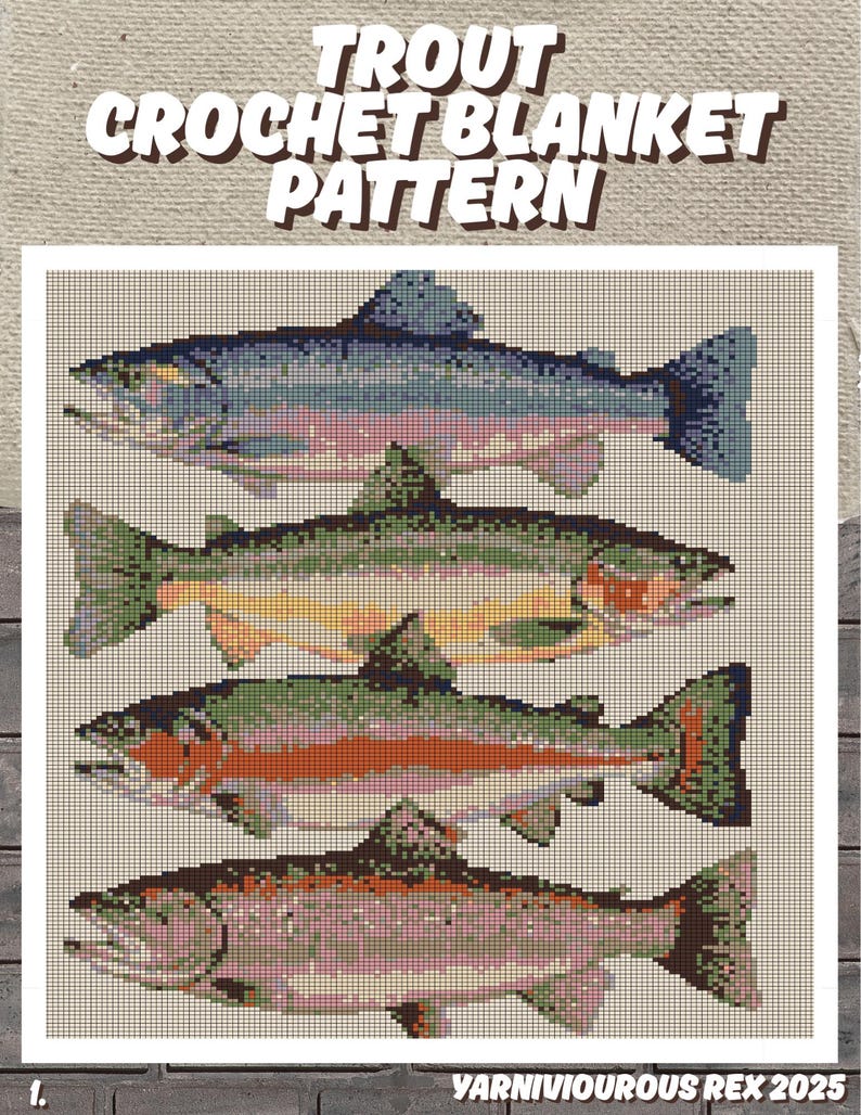 Trout Crochet Blanket Pattern: Tapestry, C2C (PDF Pattern) - Etsy
