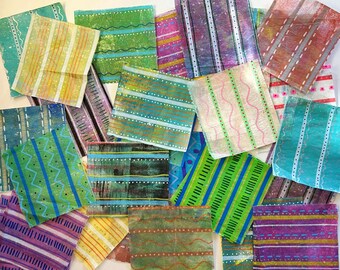 Cool Colors Collage Paper Packs, Hand-painted Lightweight Deli Paper ...