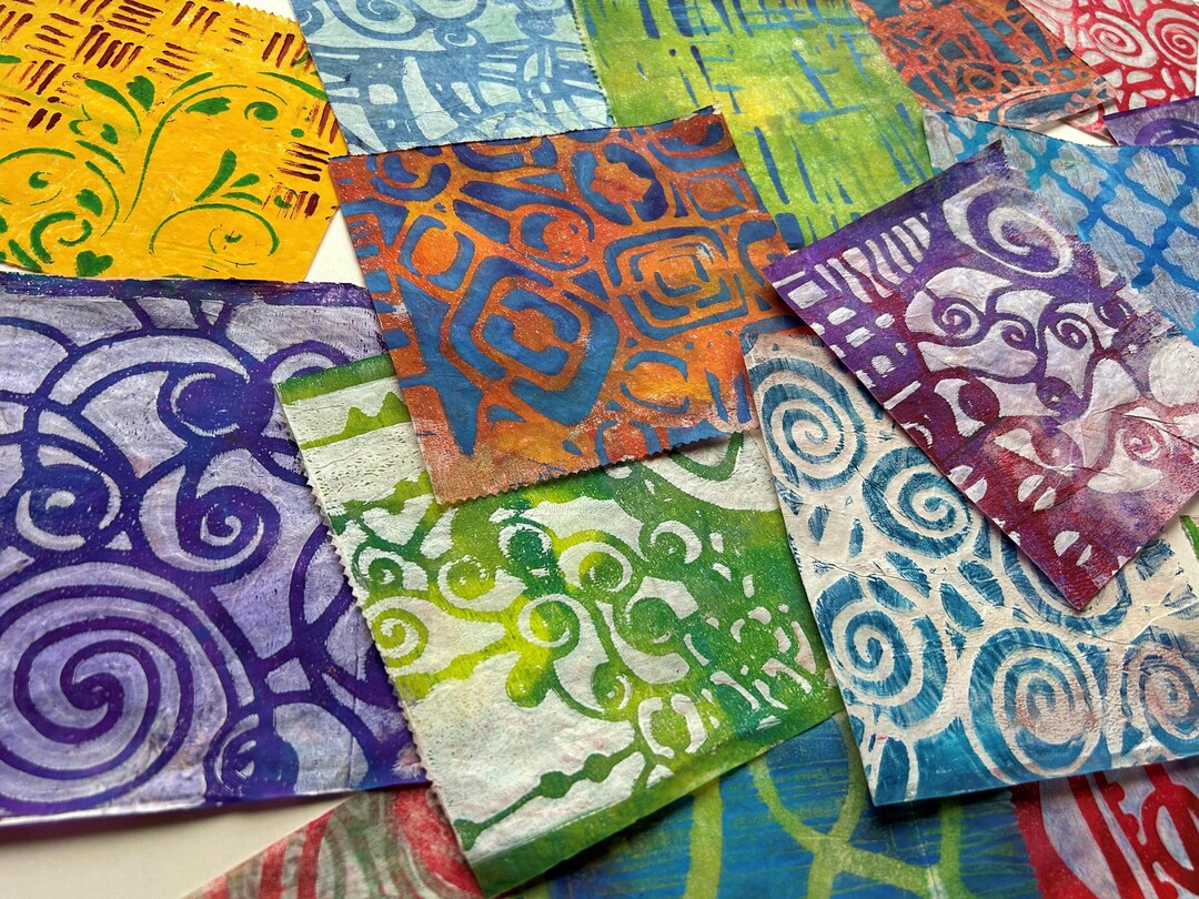Colorful Collage Paper, Hand-painted Lightweight Deli Paper, Bright ...
