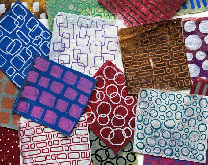 Handmade Collage Paper Pack, Hand-painted Lightweight Deli Paper in ...