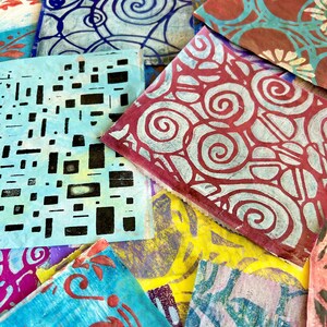 Cool Colors Collage Paper Packs, Hand-painted Lightweight Deli Paper ...