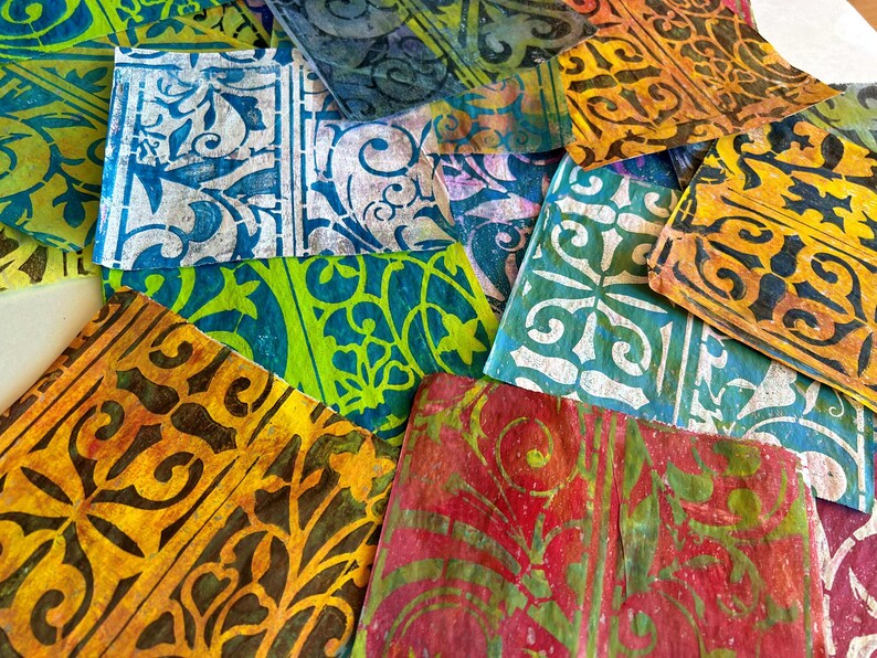 Colorful Collage Paper, Hand-painted Lightweight Deli Paper in Bright ...