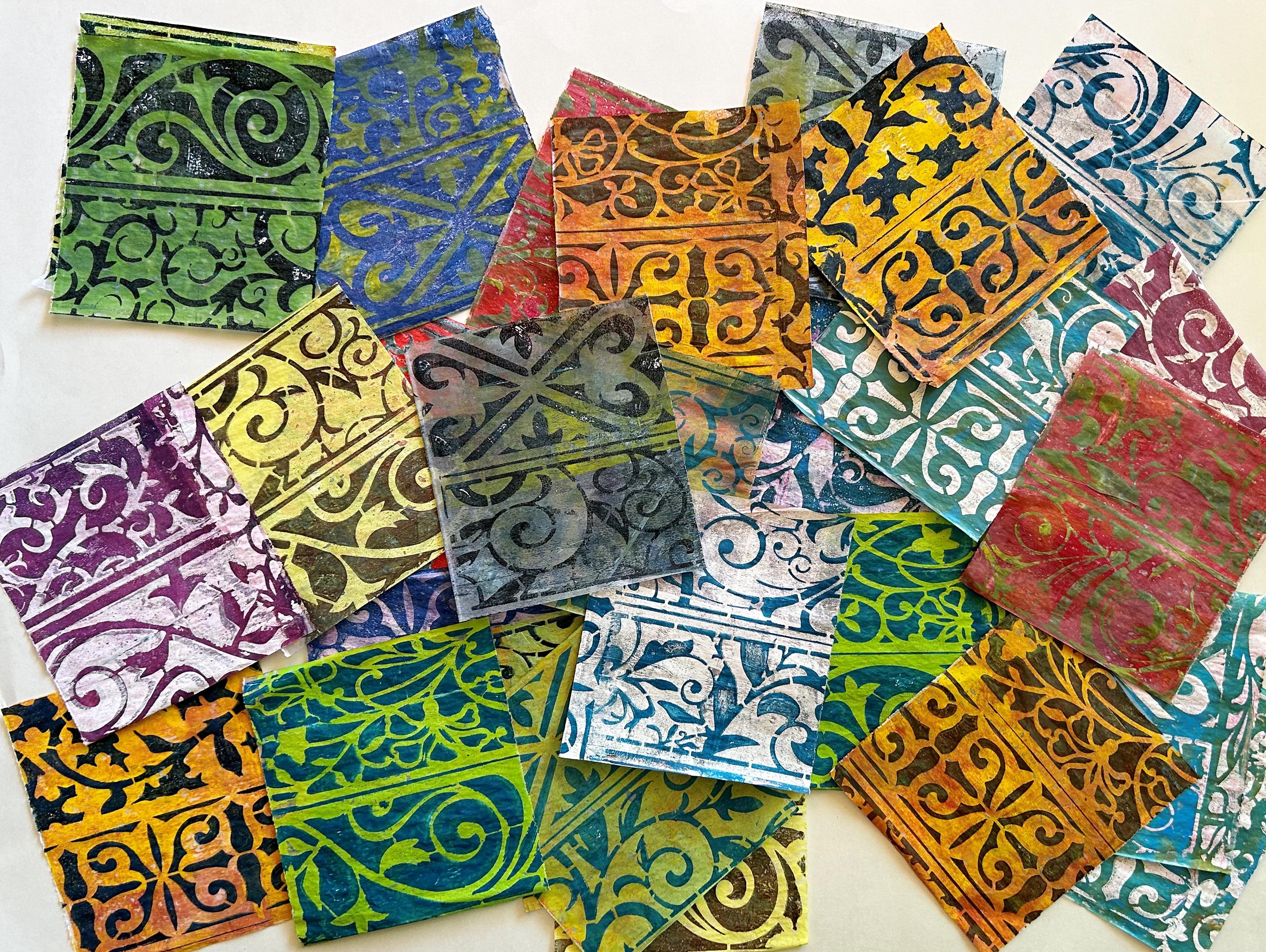 Colorful Collage Paper, Hand-painted Lightweight Deli Paper in Bright ...