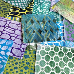 Cool Colors Collage Paper Packs, Hand-painted Lightweight Deli Paper ...