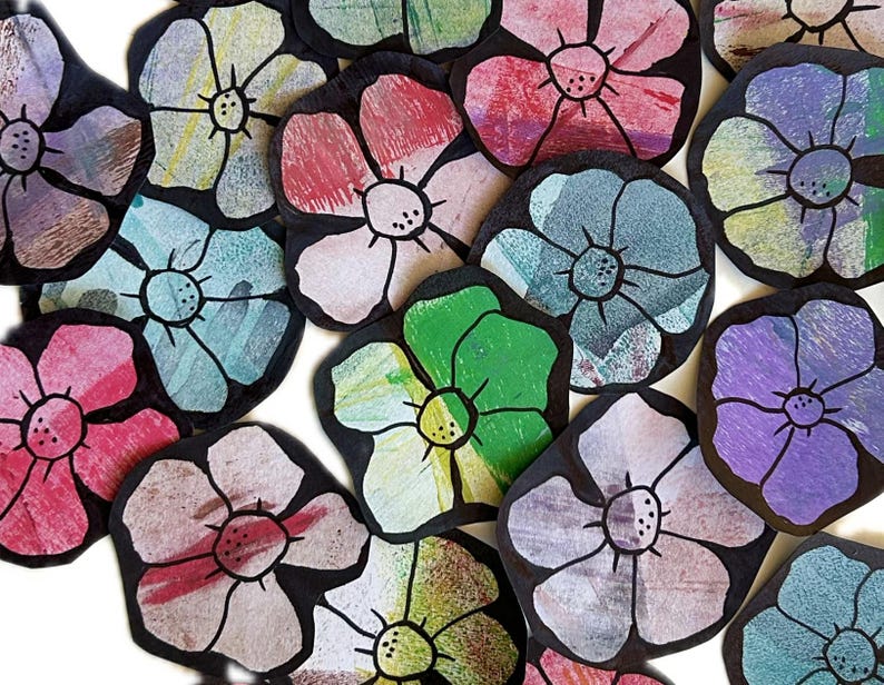 Handmade Paper Flower Collage Fodder, Art Journaling Ephemera - Etsy