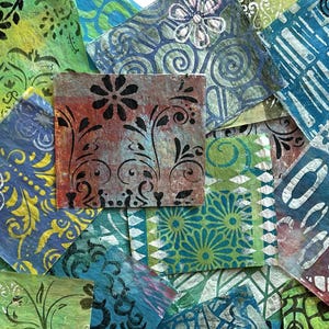 Cool Colors Collage Paper Packs, Hand-painted Lightweight Deli Paper ...