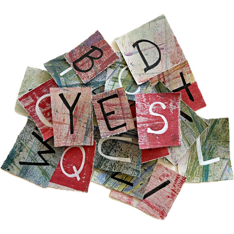 Handmade Paper Alphabet Letters Collage Fodder for Journals, Mail Art ...
