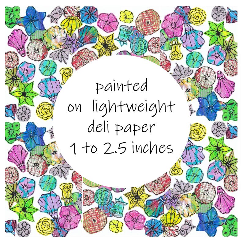 Flower Cut Outs Collage Fodder Handmade From Lightweight Deli Paper and ...