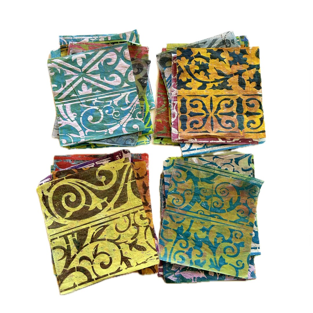 Colorful Collage Paper, Hand-painted Lightweight Deli Paper in Bright ...