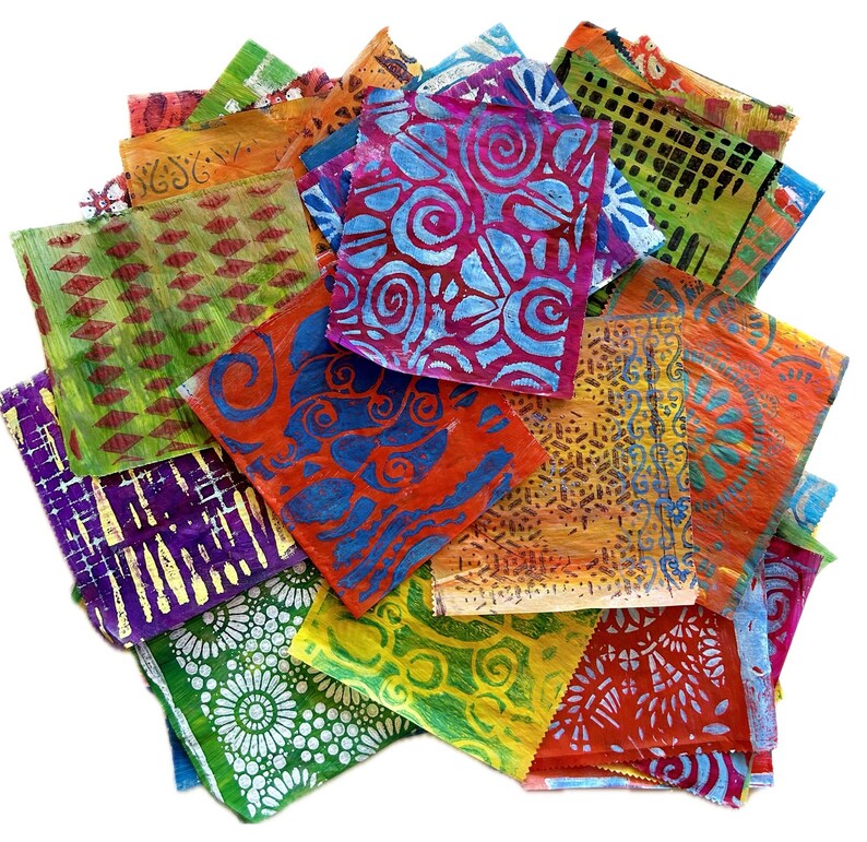 Colorful Collage Paper, Hand-painted Lightweight Deli Paper in Bright ...